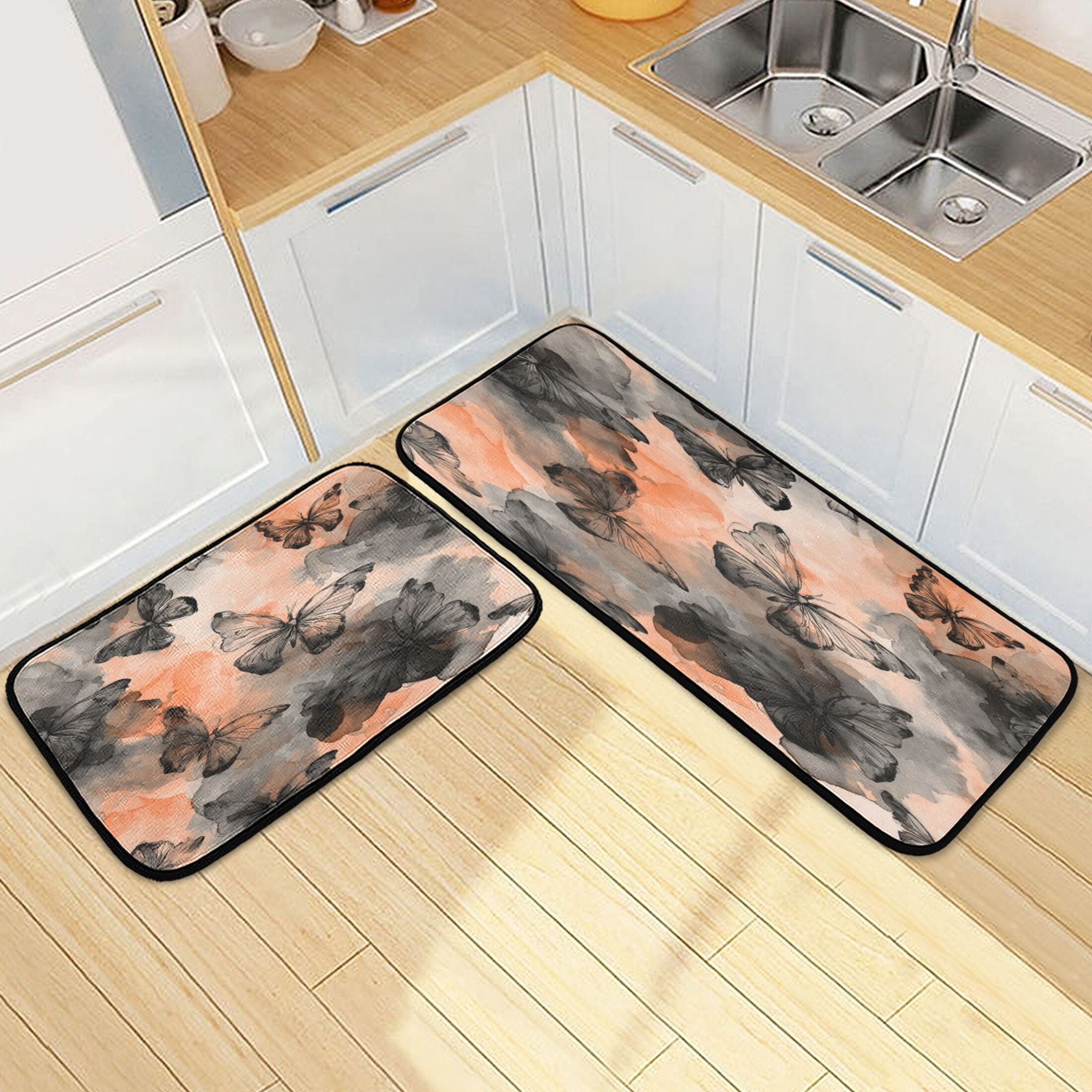 Kitchen Floor Mat 2 Sets Carpet Floor Mat Kitchen Mat Bathroom Mat ...