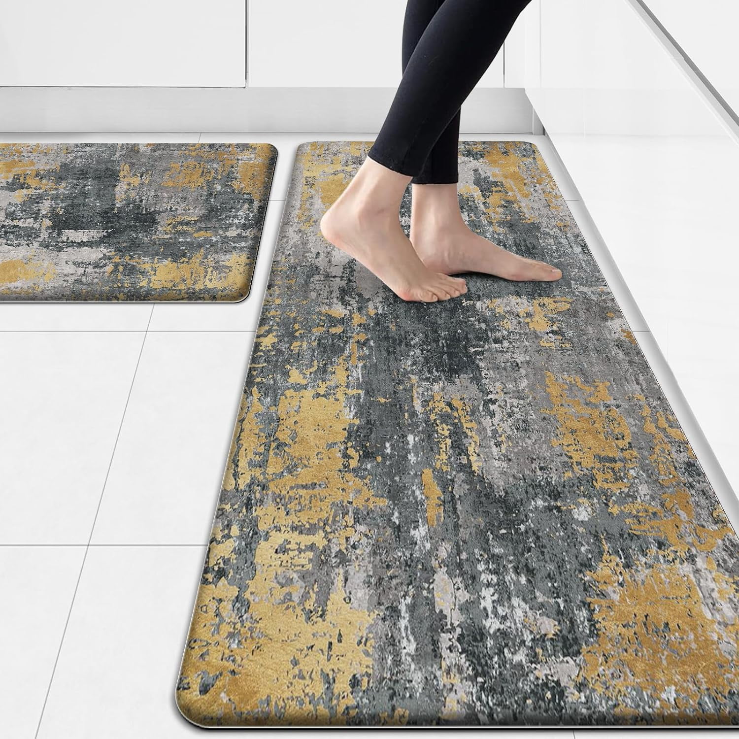 Kitchen Floor Mats Cushioned Anti Fatigue Grey Kitchen Rugs Non Skid ...