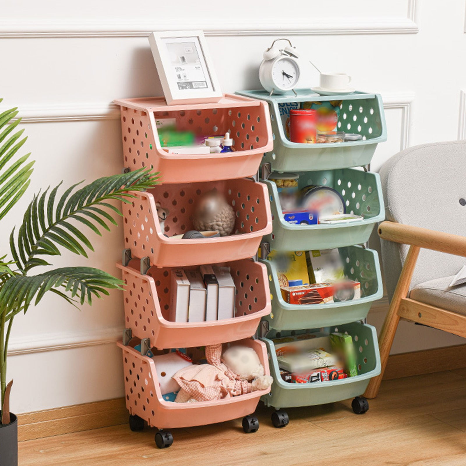 Kitchen Floor Rack Kitchen Bathroom Storage Basket Multi Layer ...