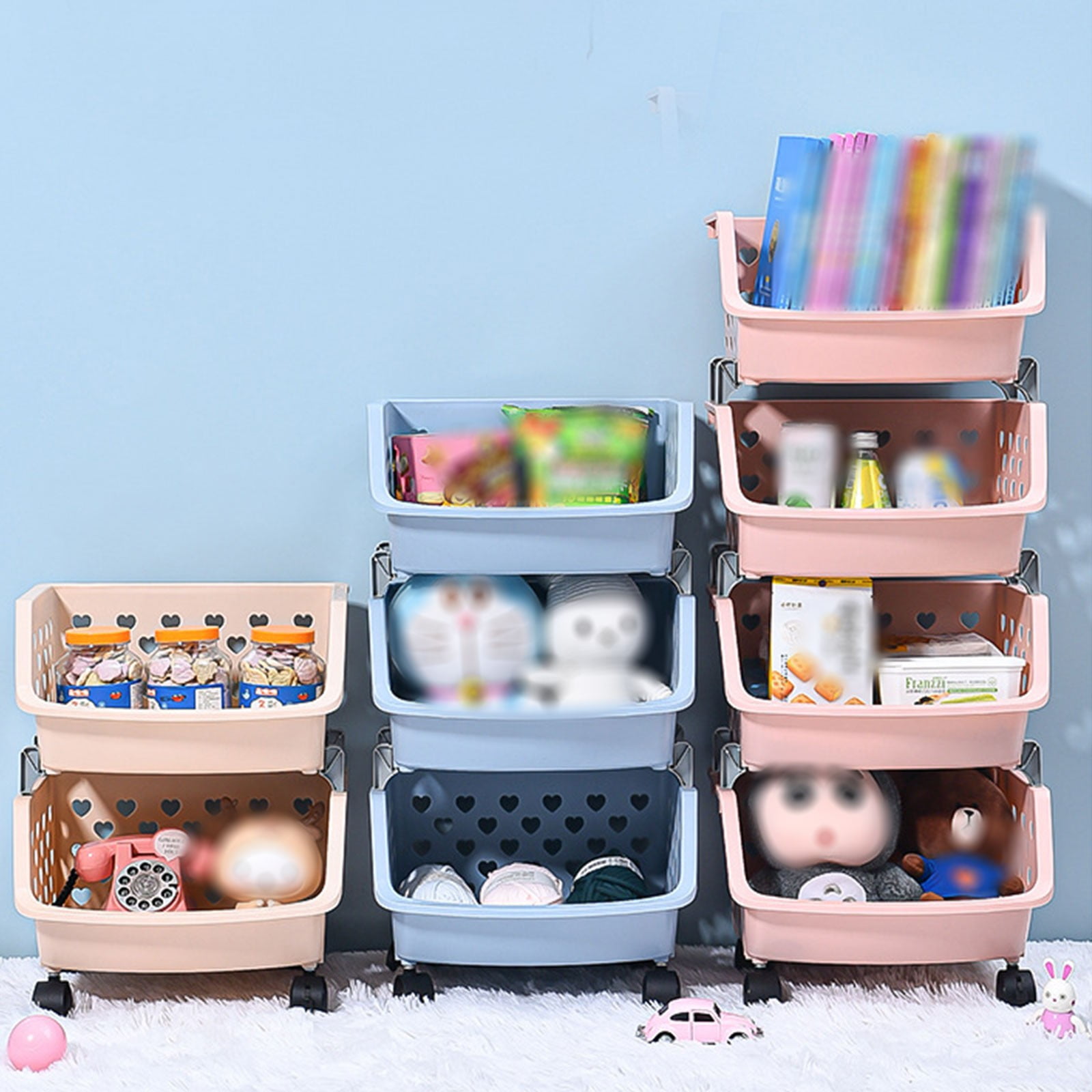 Kitchen Floor Rack Kitchen Bathroom Storage Basket Multi Layer ...