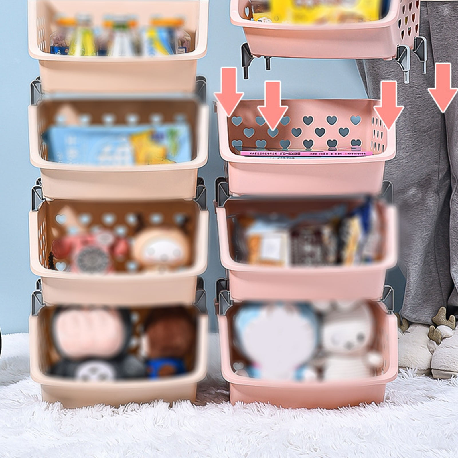 Kitchen Floor Rack Kitchen Bathroom Storage Basket Multi Layer ...