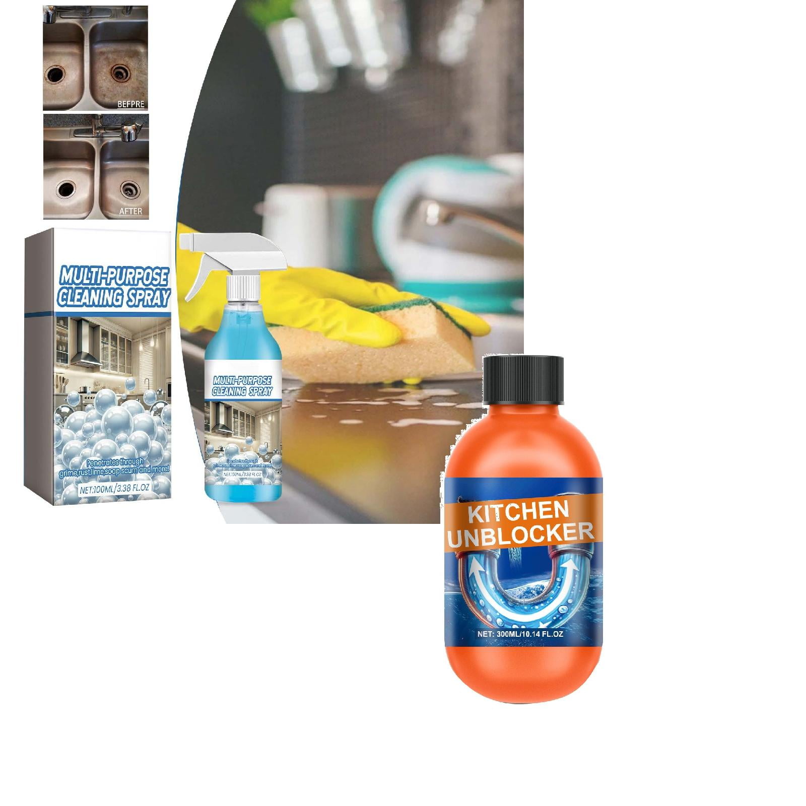 Kitchen Foam Cleaner 🍽 Degreases & Deodorizes Stove & Cookware” ！100ml ...