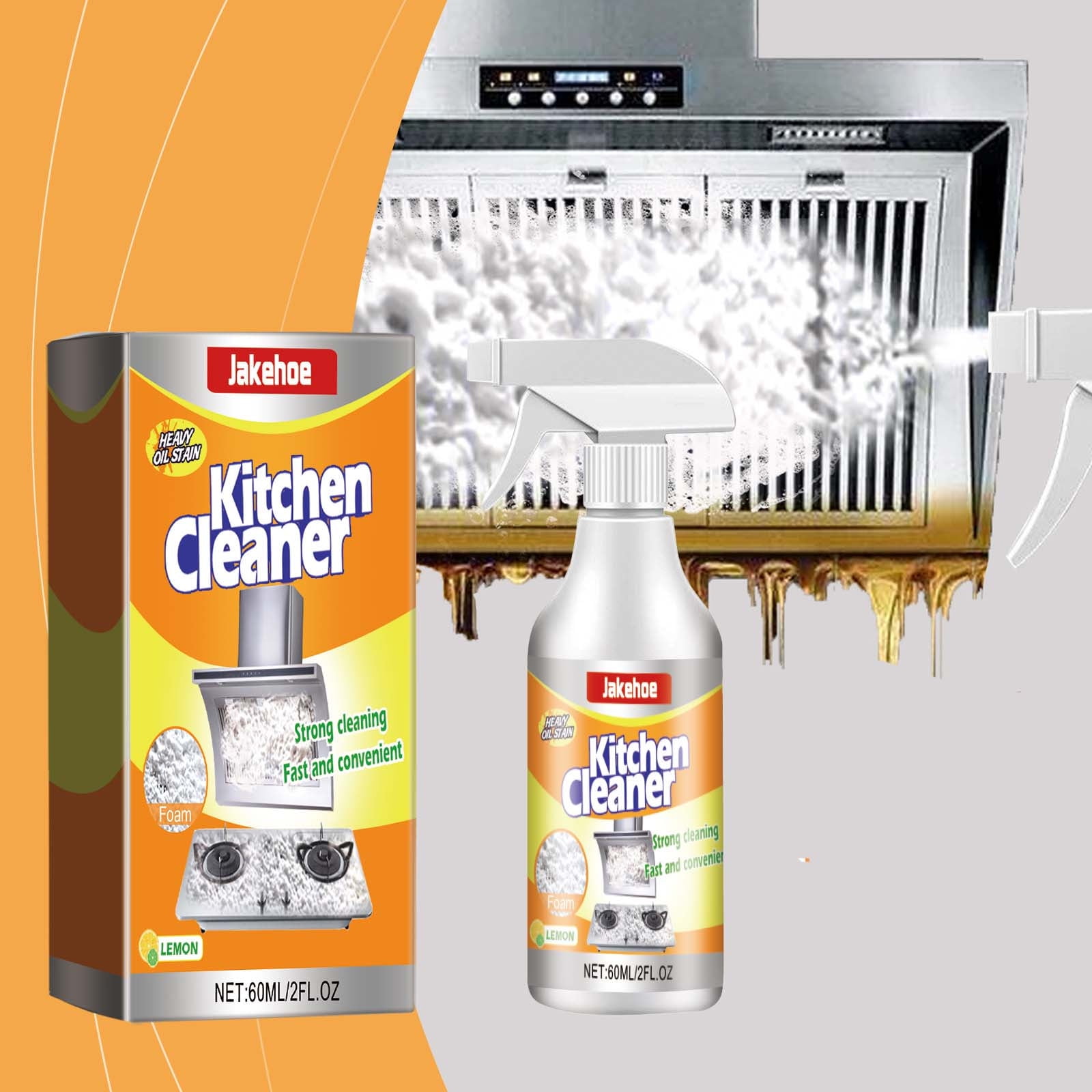Kitchen Foam Cleaner | Heavy-Duty Degreaser for Cooktop, Range Hood ...