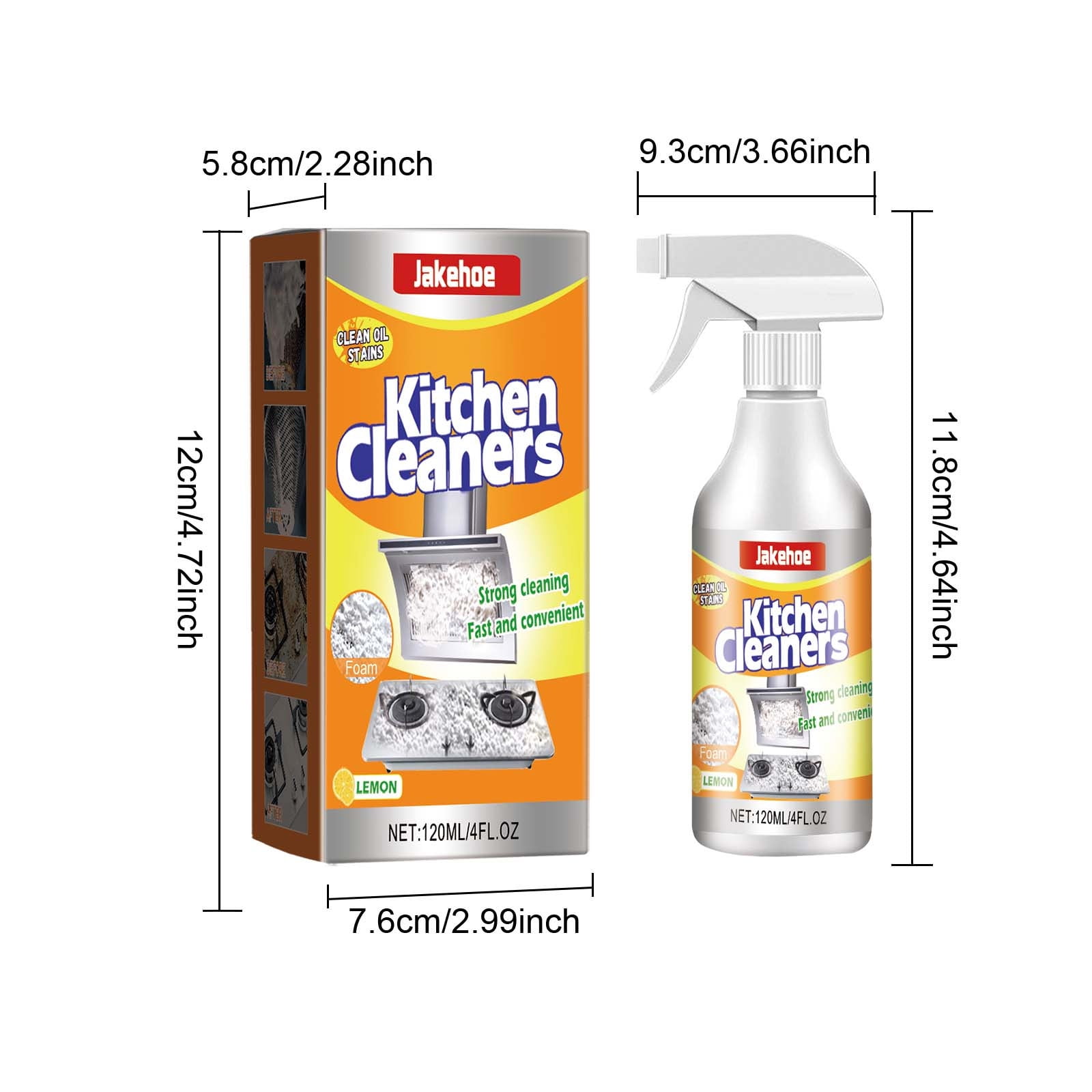 Kitchen Foam Cleaner Household Cooktop Hood Stubborn Dirt and Grease Cleaning Oil Cleaner 120ml ...