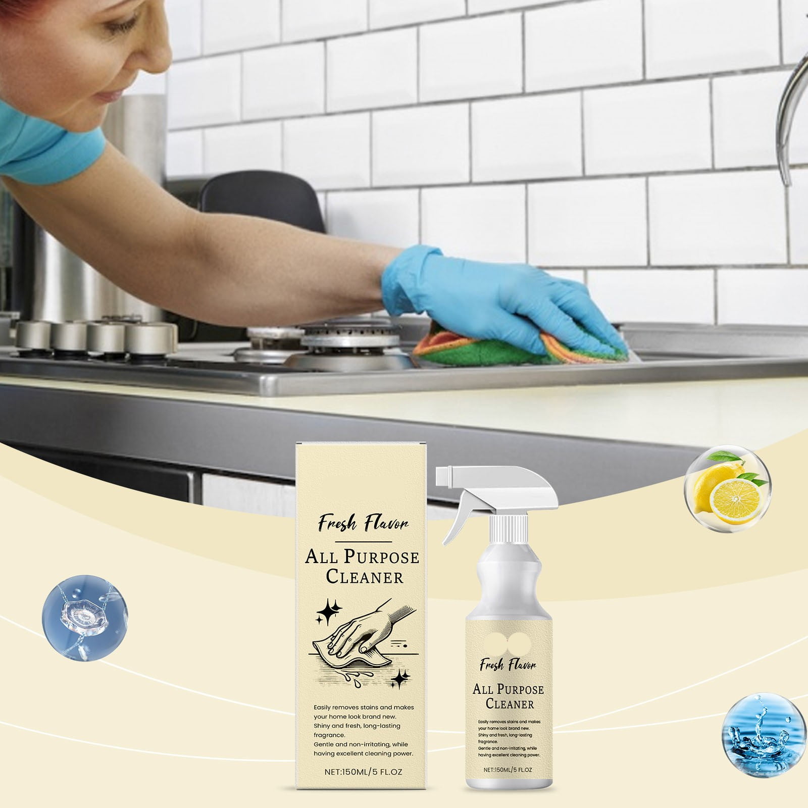 Kitchen Foam Cleaner, Stubborn Stains Cleaner, Multi-Purpose Cleaner ...