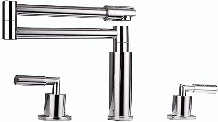 Kitchen Folding Faucet Double Handle Three Holes Deck Mounted Fully ...