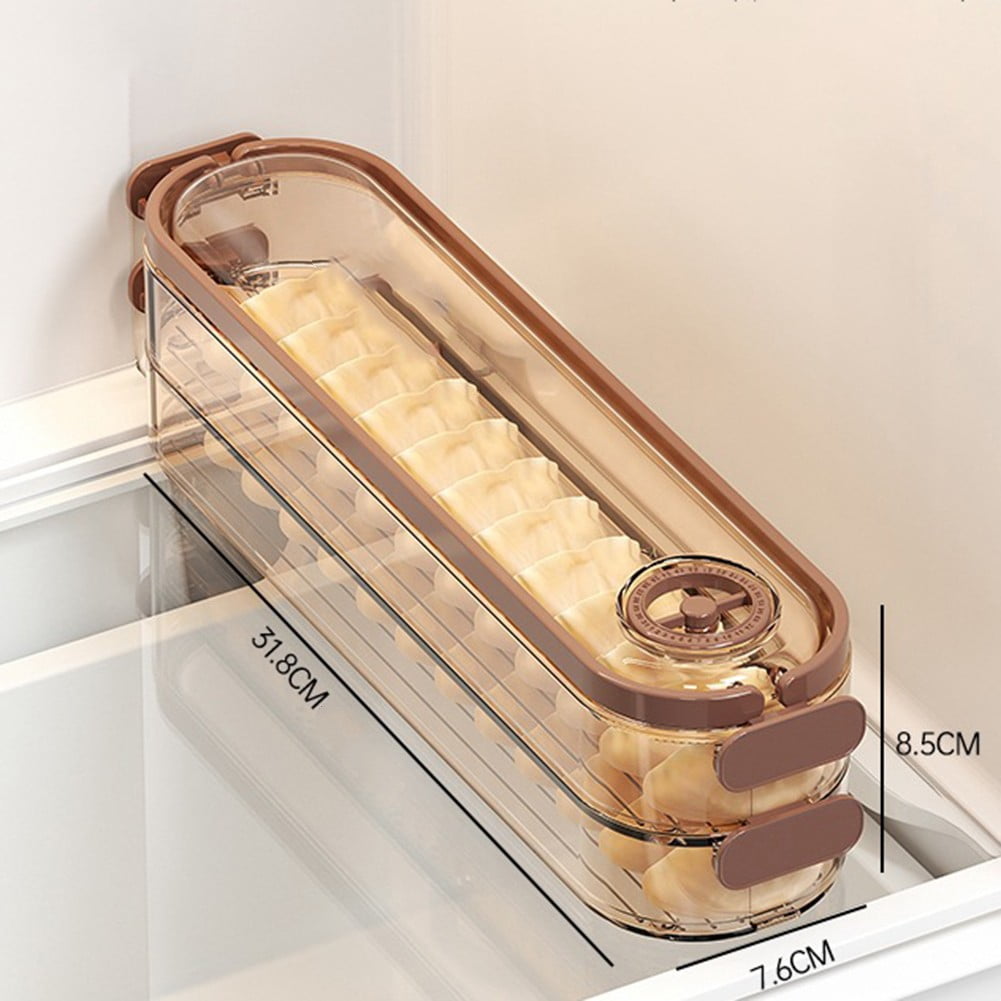 Kitchen Food Organizer Dumpling Storage Box Measure Time With Lid ...