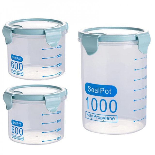 Kitchen Food Storage Canisters With Scale Multigrain Organizer Sealed ...