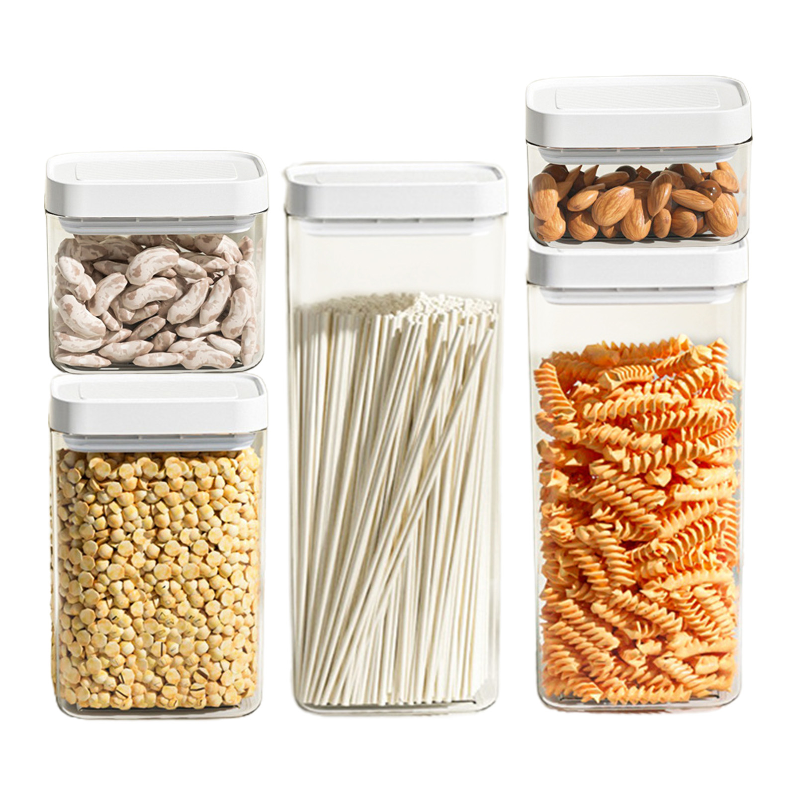 Kitchen Food Storage Container, 5 Pieces Food Storage Jars Kitchen ...