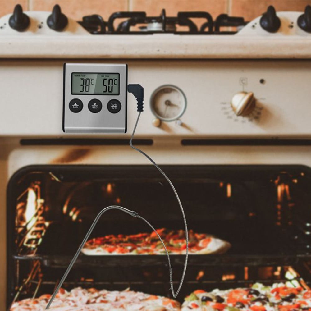 Kitchen Food Thermometer Digital Probe Oven & Meat Thermometer Timer ...