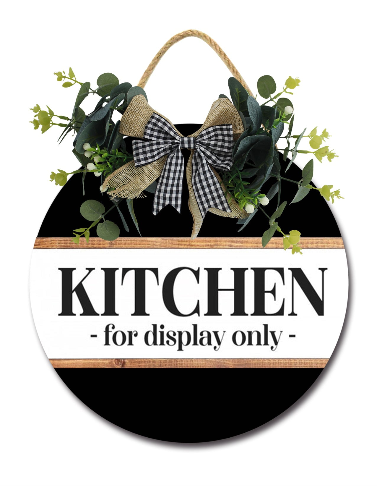 Kitchen For Display Only Sign Front Door Porch Decorations, Round ...