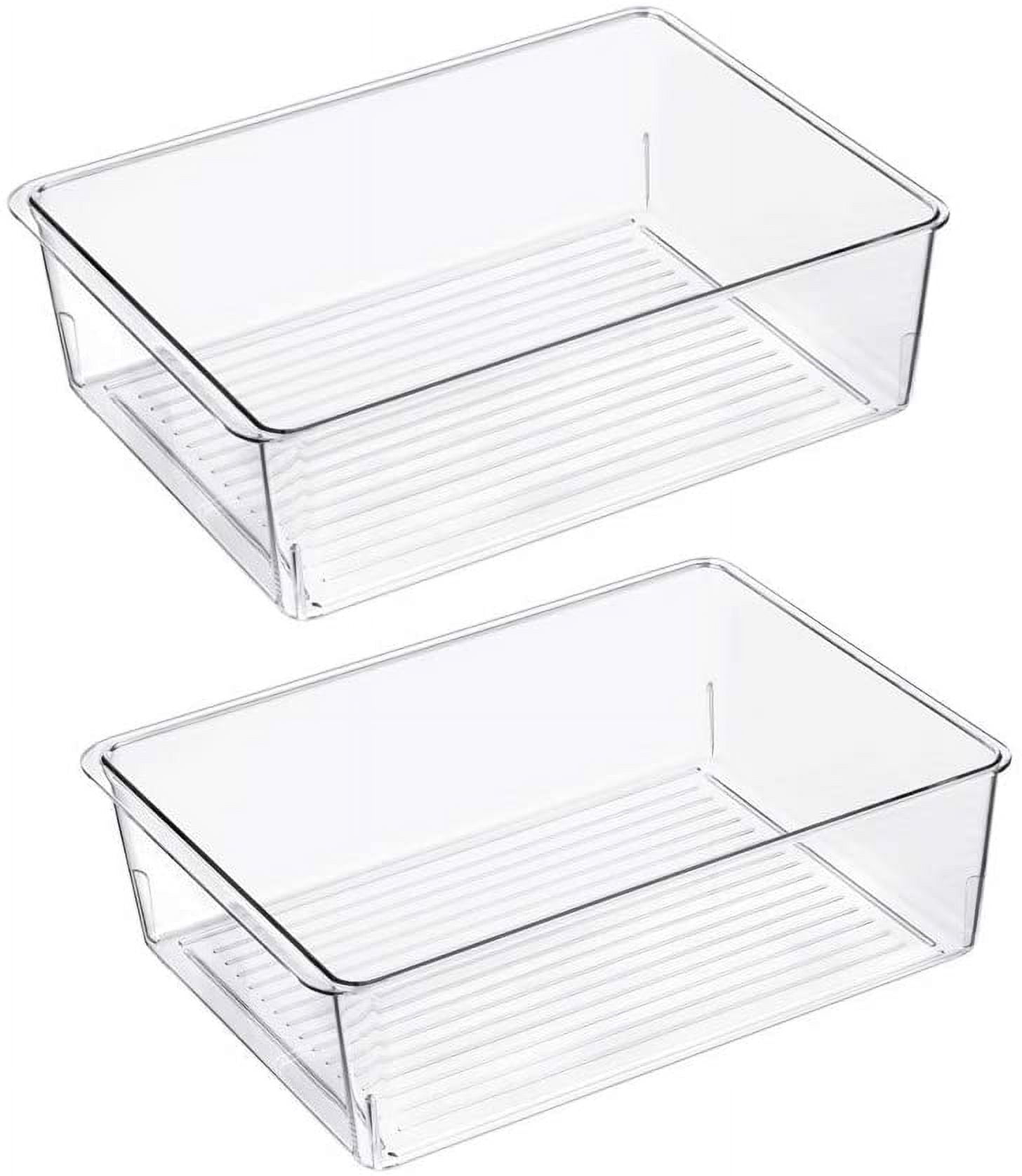 Kitchen Freezer Food Storage Bin, Plastic Refrigerator Organizer Fridge ...
