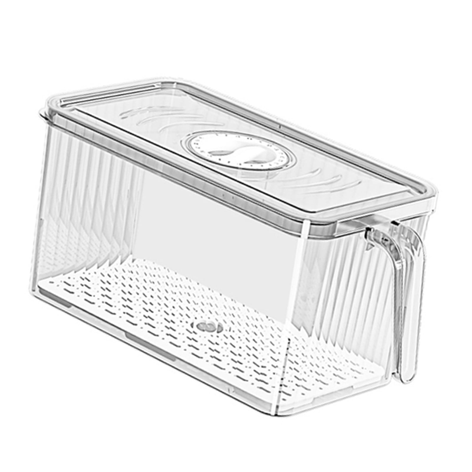 Kitchen Fridge Food Storage Organizer Bin with Handle - Clear PET ...