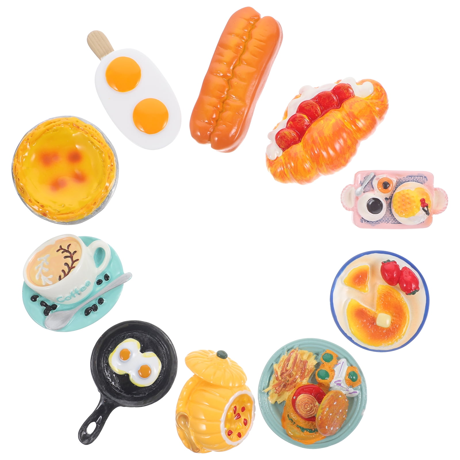 Kitchen Fridge Magnets 10 Pcs Resin Accessories Charm Egg Tart Food DIY ...