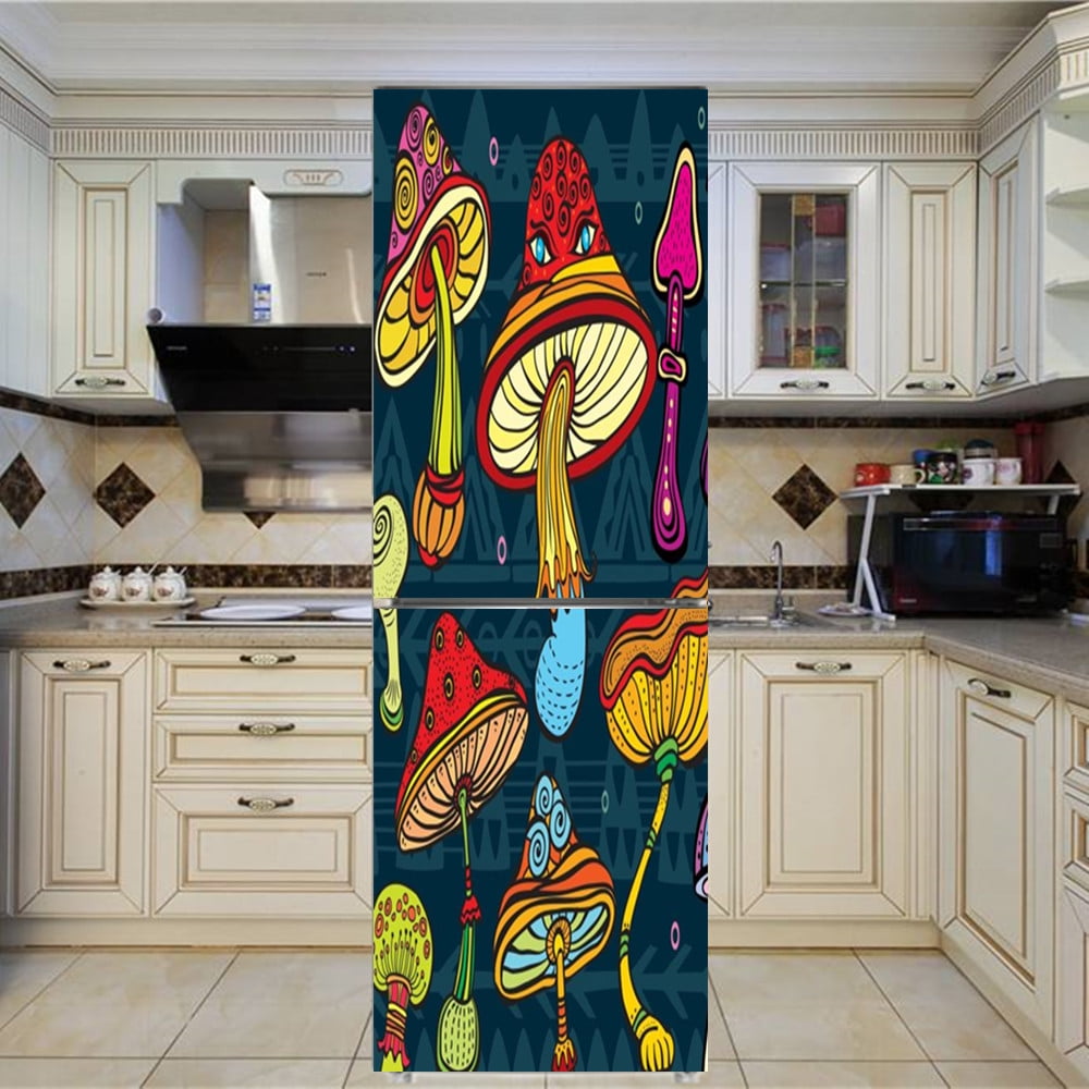Kitchen Fridge Sticker PVC Refrigerator Wall Wallpaper 3D Self Adhesive ...