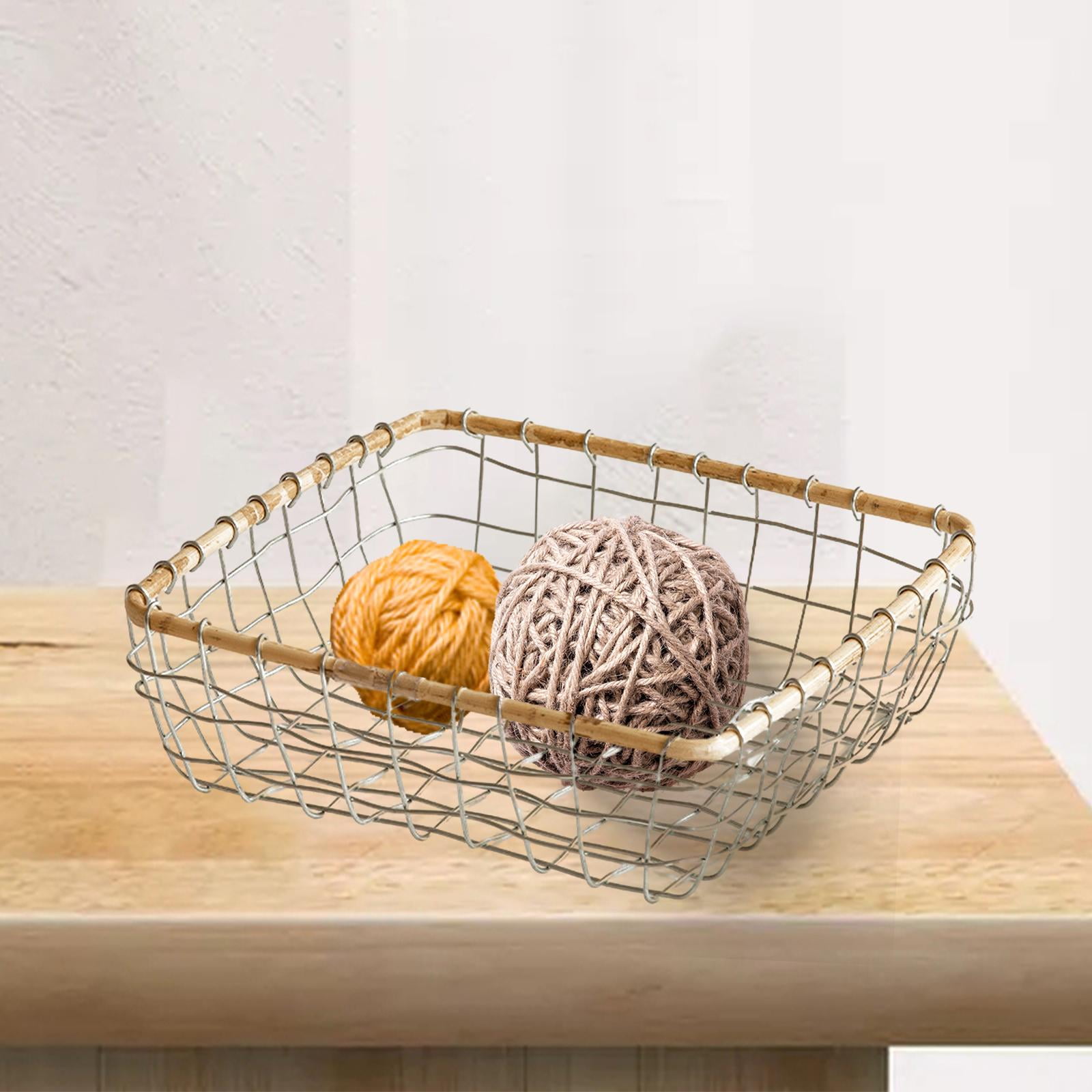 Kitchen Fruit Basket Wire Woven Basket Snack Platter Tray Snack Fruit ...