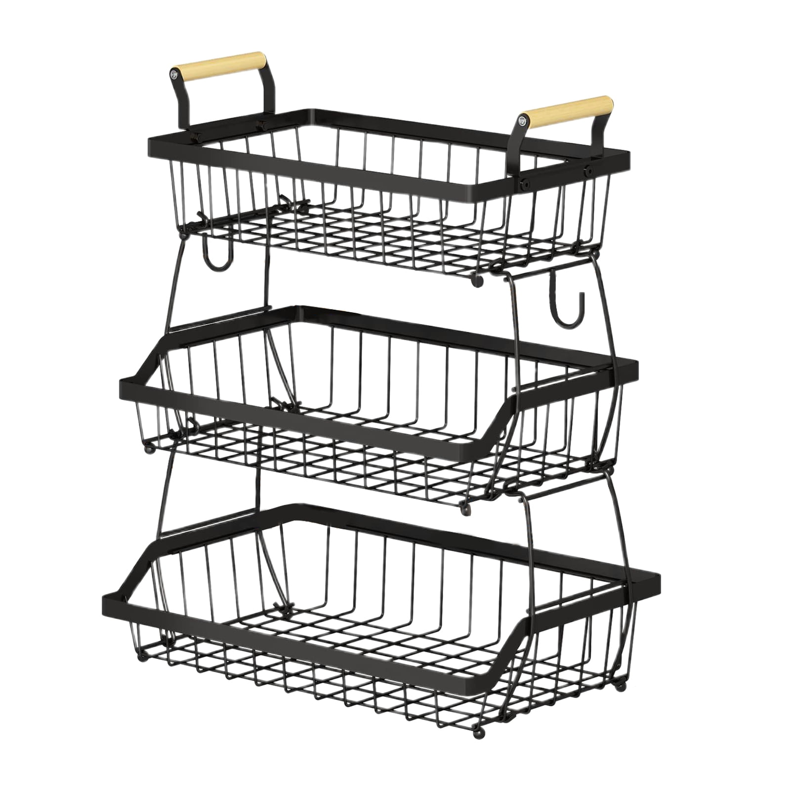 Kitchen Fruit Organizer Rack, Fruit Basket Countertop Vegetable Storage ...