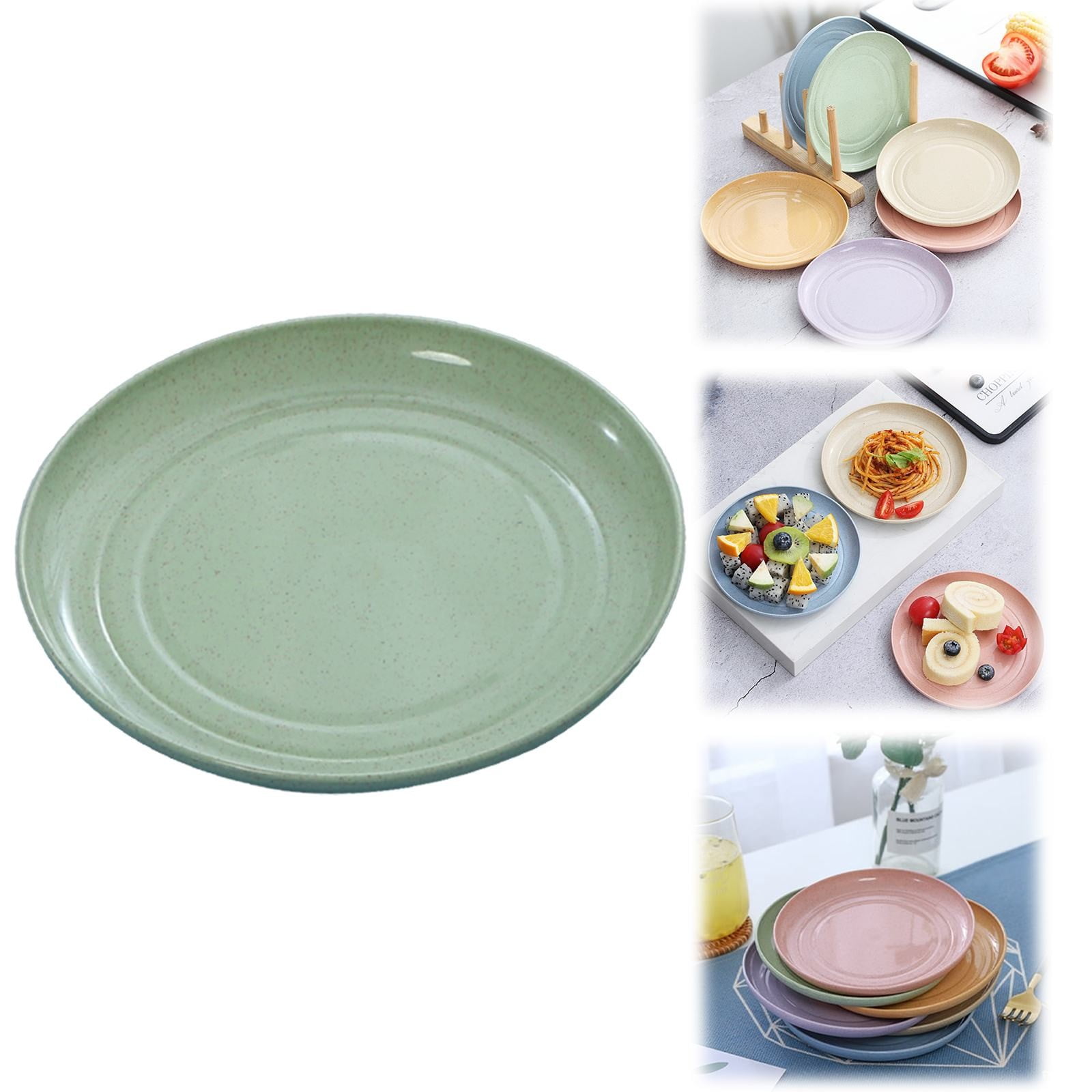 Kitchen Fruit Plate Round Snack Plates And Wheat Material Multi Purpose ...