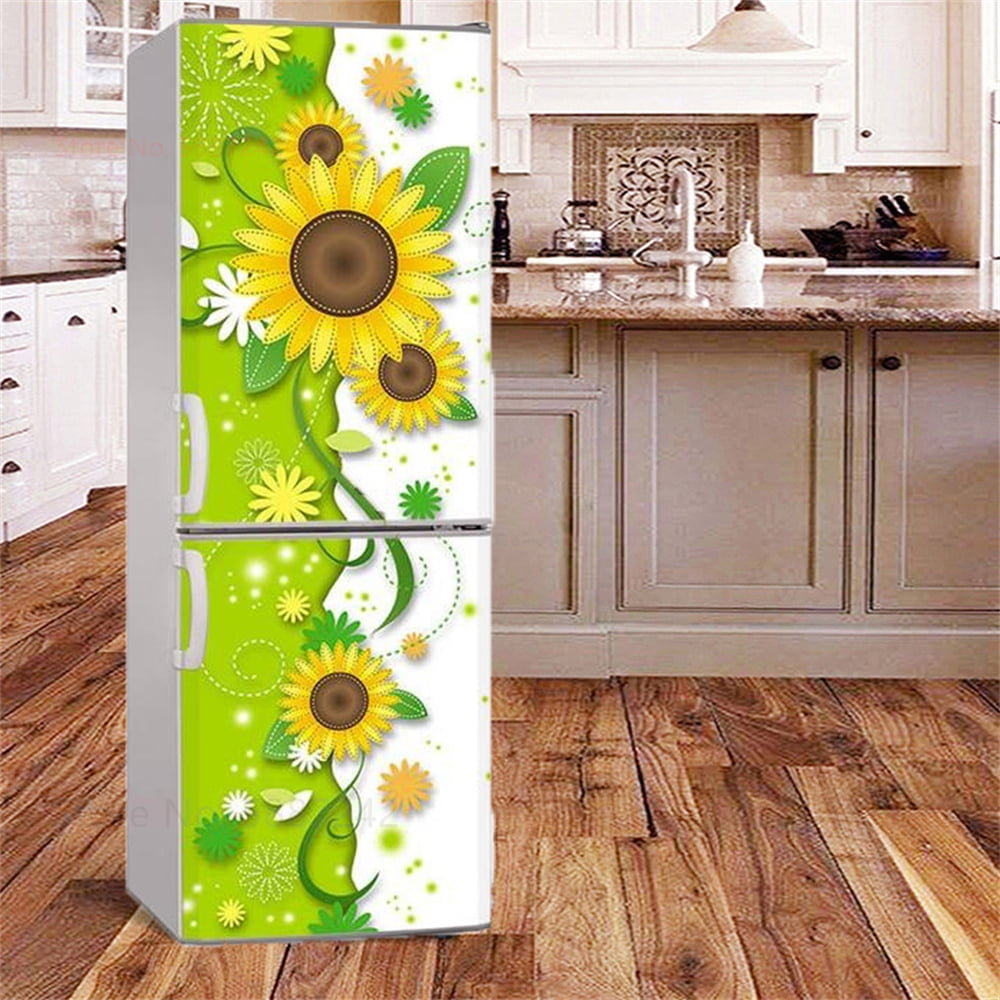 Kitchen Fruit Vegetable Vinyl Fridge Stickers Full Door Cover Adhesive ...