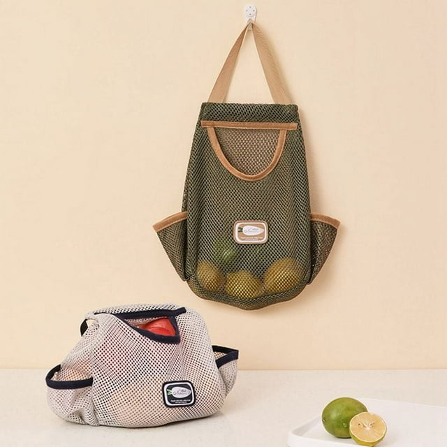 Kitchen Fruit and Vegetable Storage Mesh Bag, Reusable Ginger Garlic ...