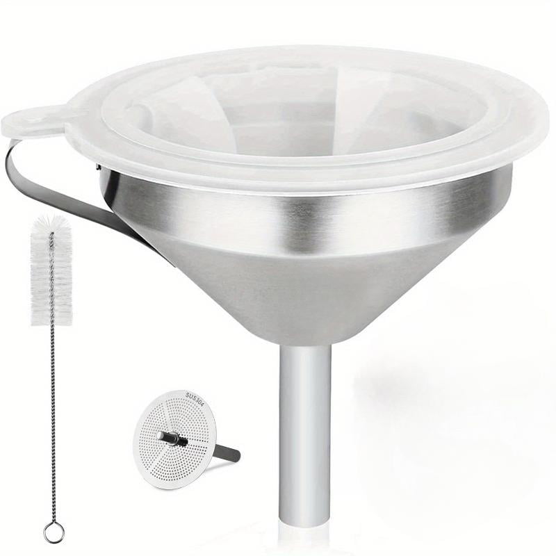 Kitchen Funnel Cooking Oil Filter Funnel Kitchen Strainer Metal Funnels ...