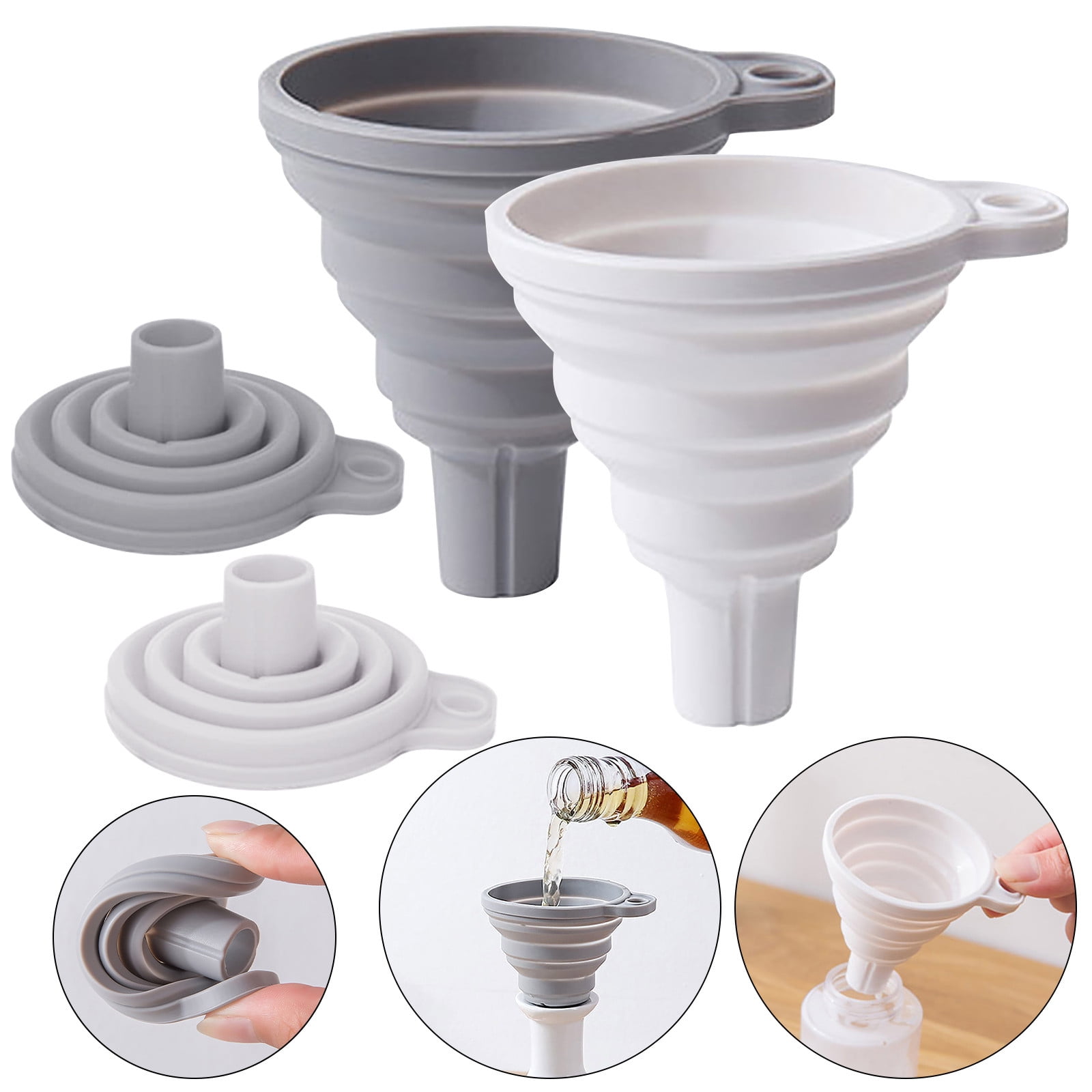 Kitchen Funnel, Funnels For Filling Bottles, Food Grade Funnel, Foldable Kitchen Funnels For ...
