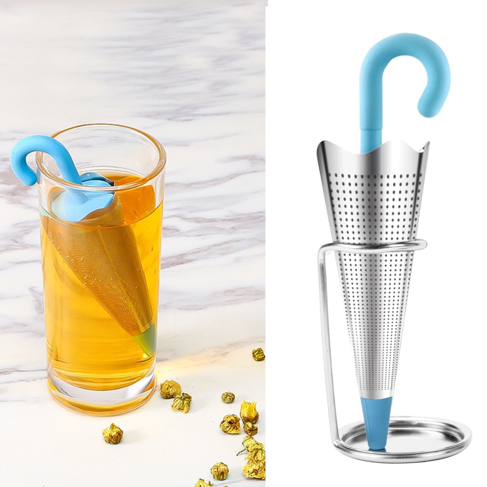 Kitchen Funnel,Reusable Umbrella Tea Infuser With Drip Tray For Tea ...