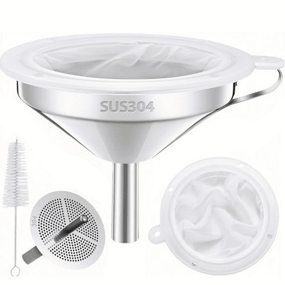 Kitchen Funnel for Filling Bottles, Food Grade 18/8 Stainless Steel ...