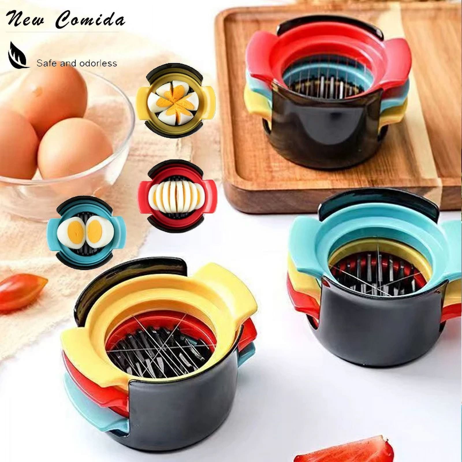 Kitchen Gadget 4 In 1 Egg Cutter Slicer Tool Stainless Steel Fruit ...