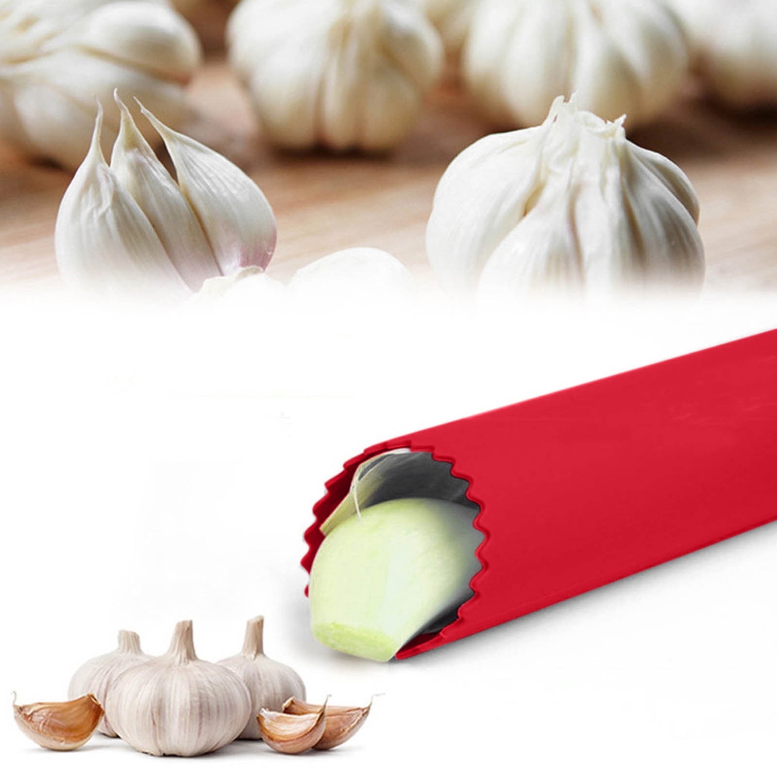 Kitchen Gadgets Garlic Press - Silicone Garlic Peeler - Easy Roller ...