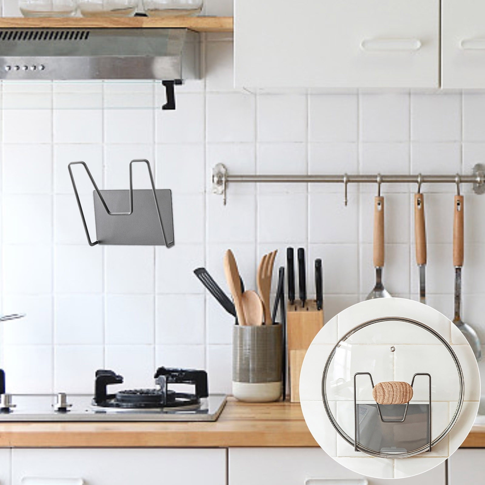 Kitchen Gadgets Pot Lid Holder For Kitchen Cabinets - Wall Mounted ...