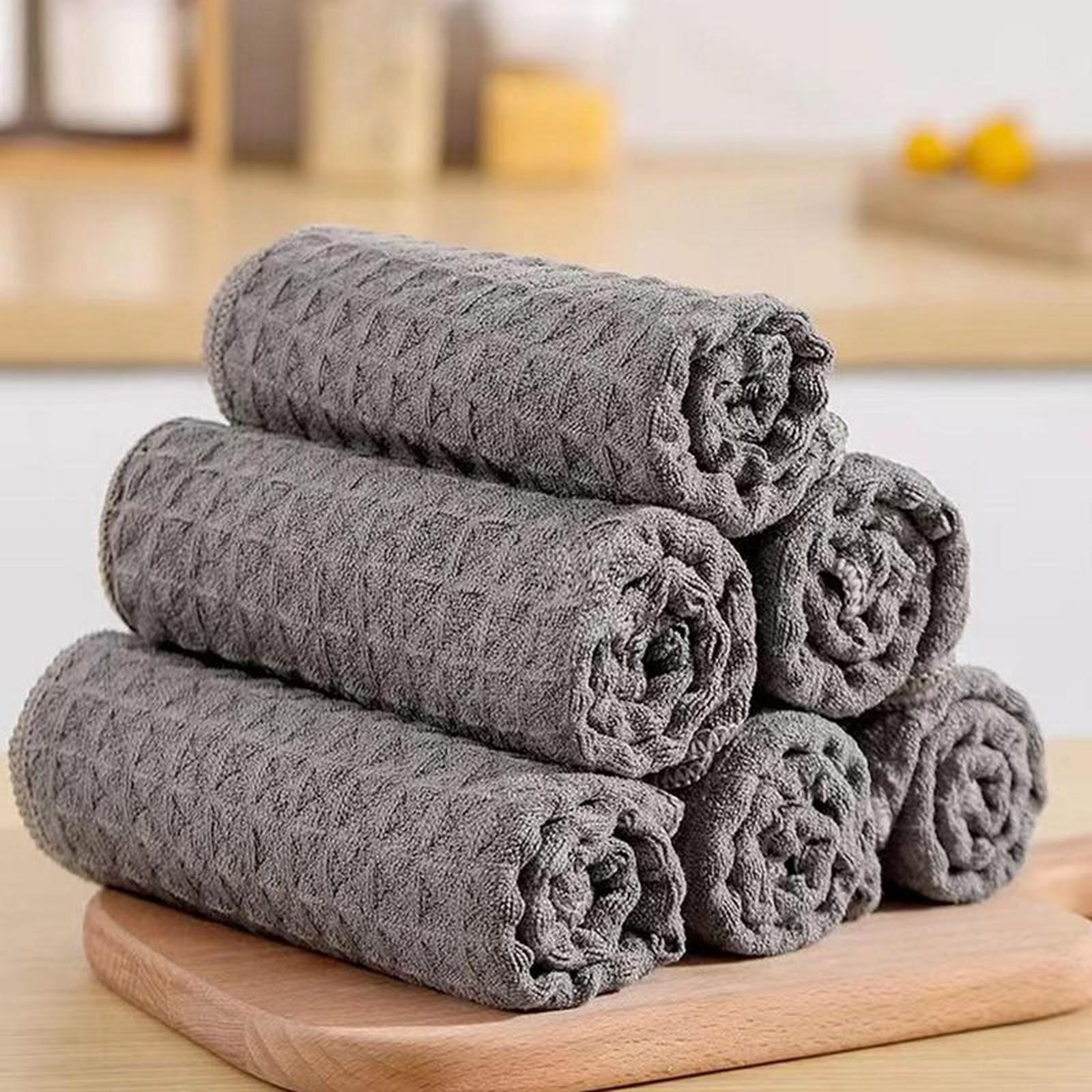 Kitchen Gadgets Rag Toweldish Cloth Microfiber Solid Wafflee Double ...