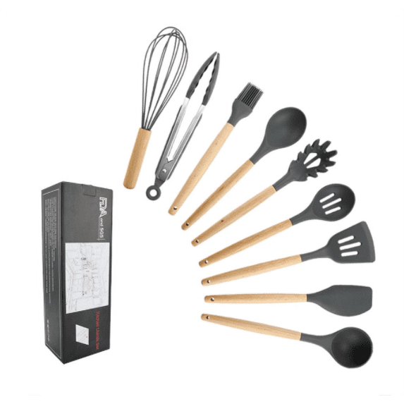 Kitchen Gadgets,YiXing Non-Stick Silicone Kitchen Utensils Set,9Pieces ...