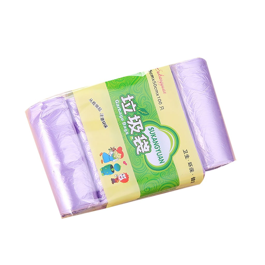 Kitchen Garbage Bags and Purple Bag, 5 Rolls (100 Count) 4 Gallon ...
