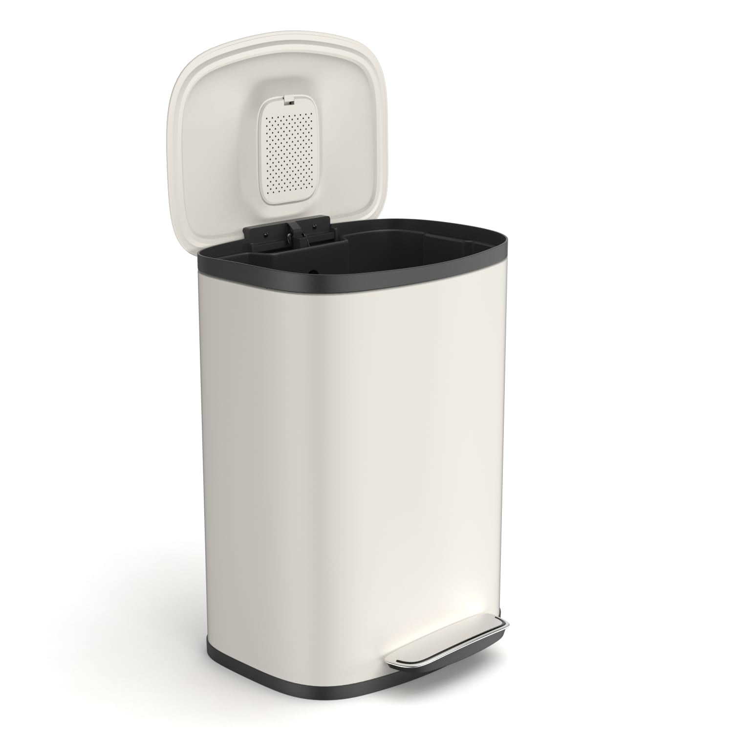 Kitchen Garbage Trash Can 50L/13 Gallon, Stainless Steel Trashcan with ...