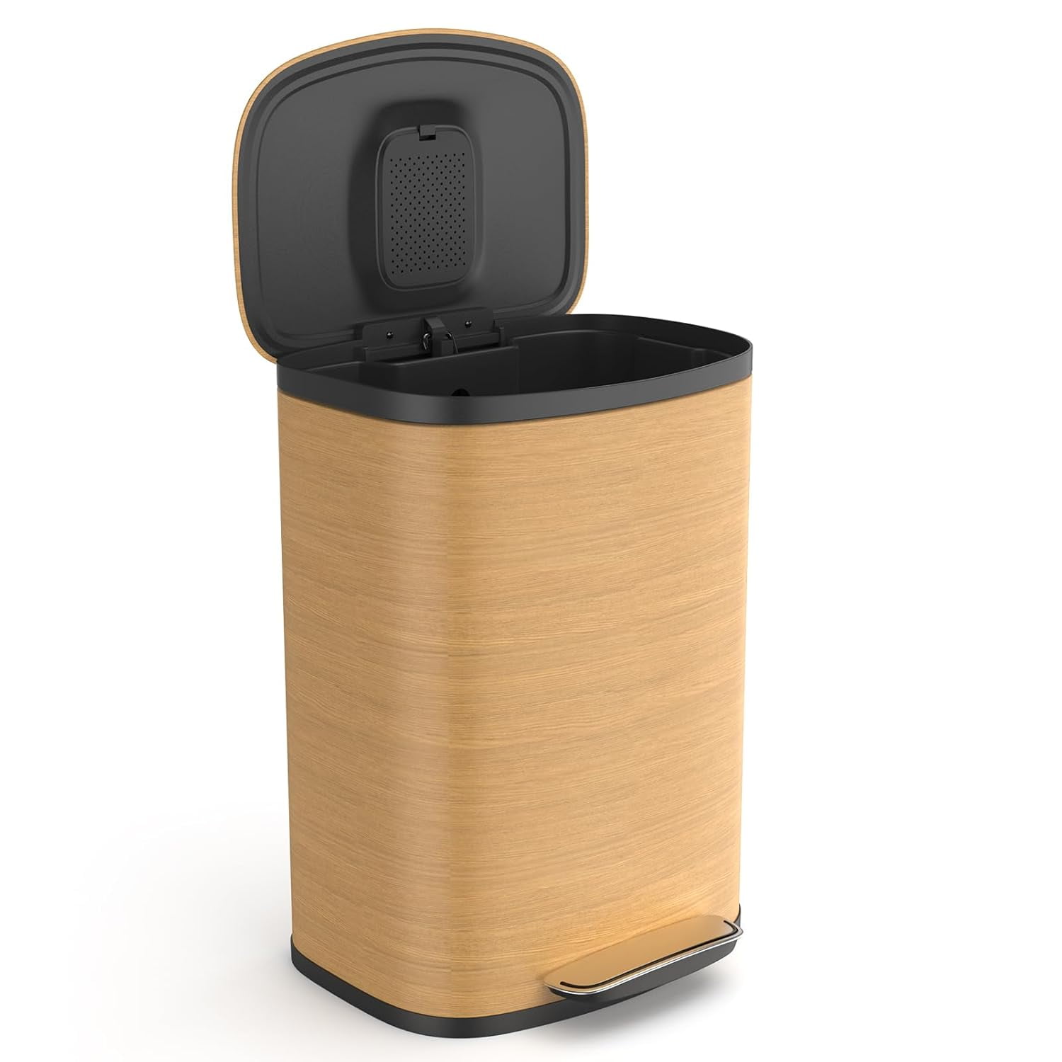 Kitchen Garbage Trash Can 50L/13 Gallon, Stainless Steel Trashcan with ...