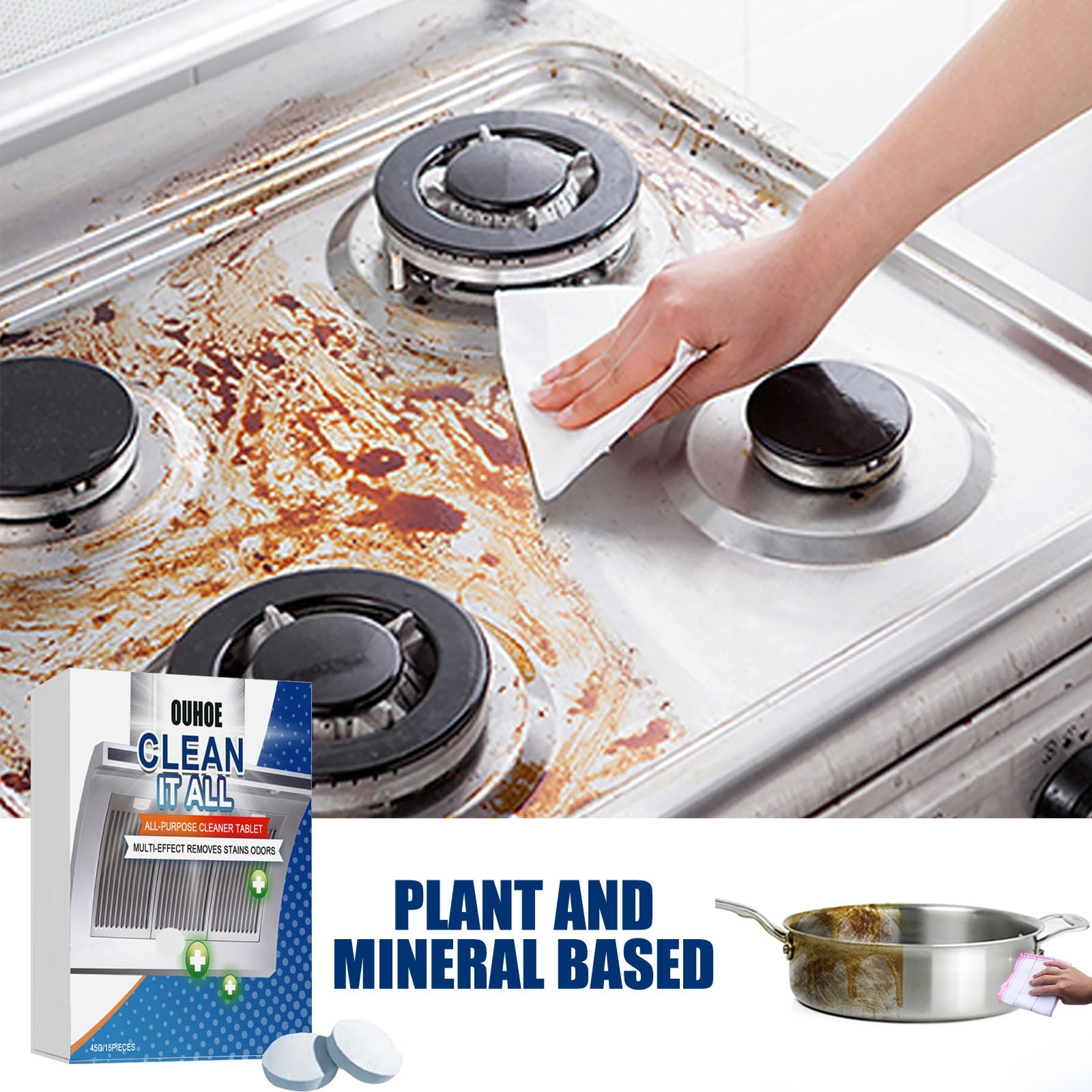 Kitchen Grease Cleaner Sheets 15PC – Oil & Stain Removal for Stoves ...