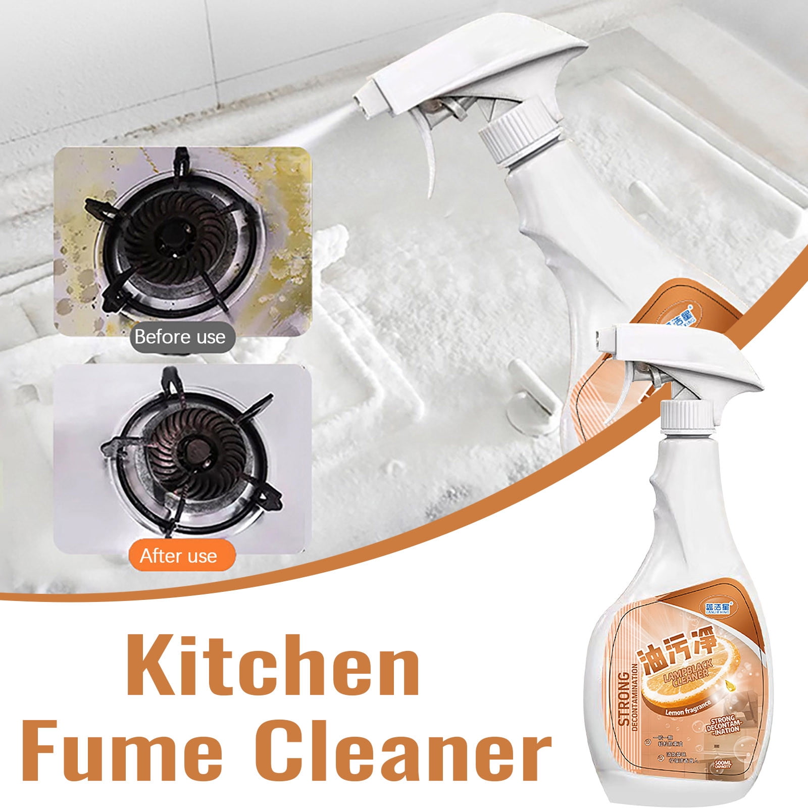 Kitchen Grease Removal Cleaner, 500ml Heavy Duty Degreaser for Tiles ...