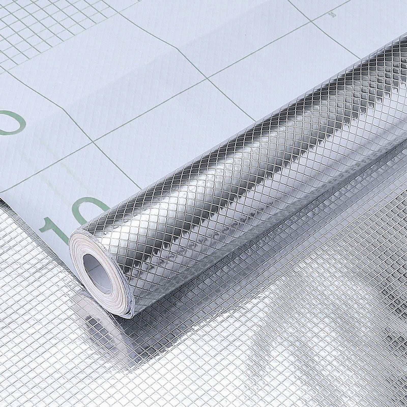 Kitchen Greaseproof Sticker Silver Diamond Square,A Roll Of Kitchen ...
