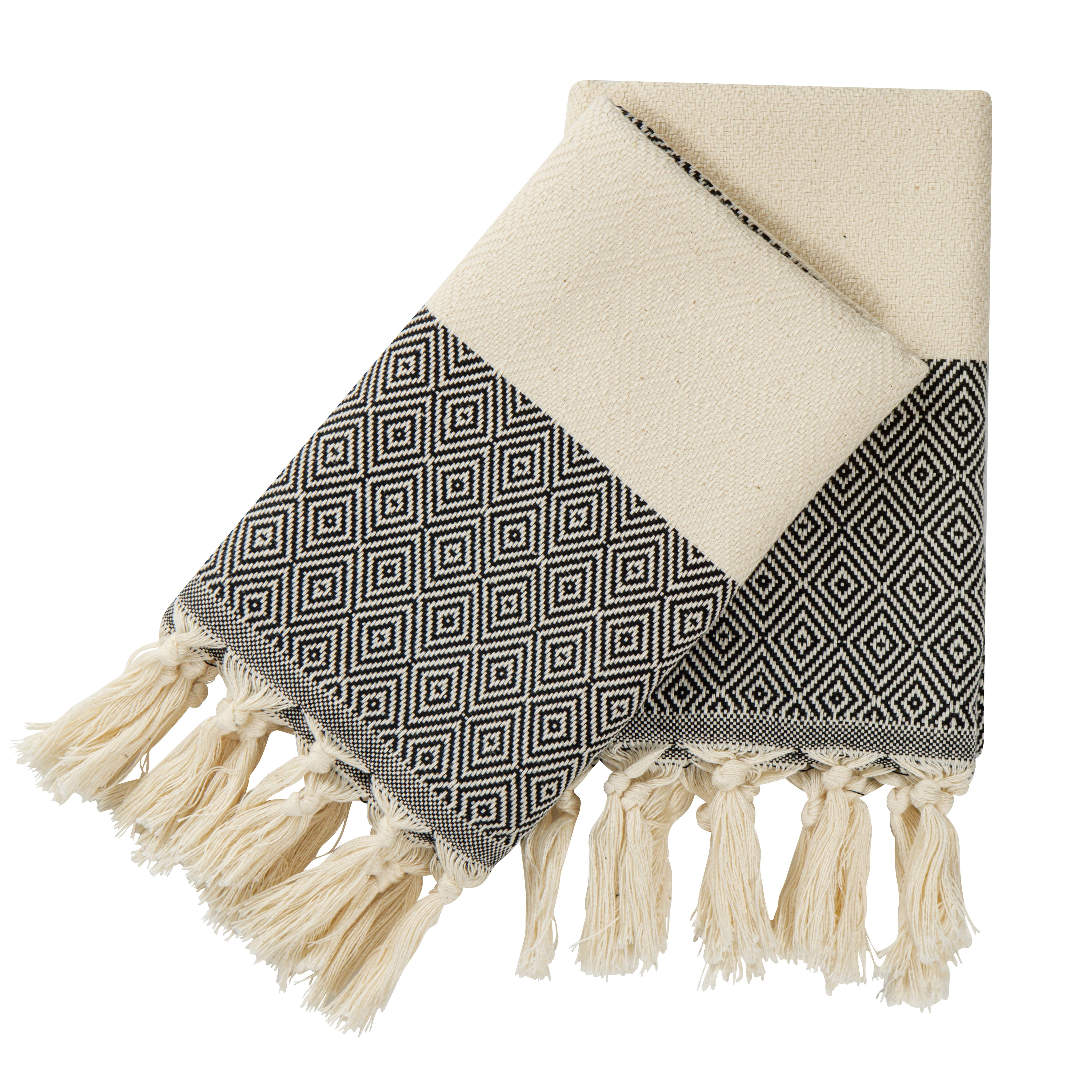 Kitchen Hand Turkish Towel to Decorate Your Home - Set of 2 - Black by ...