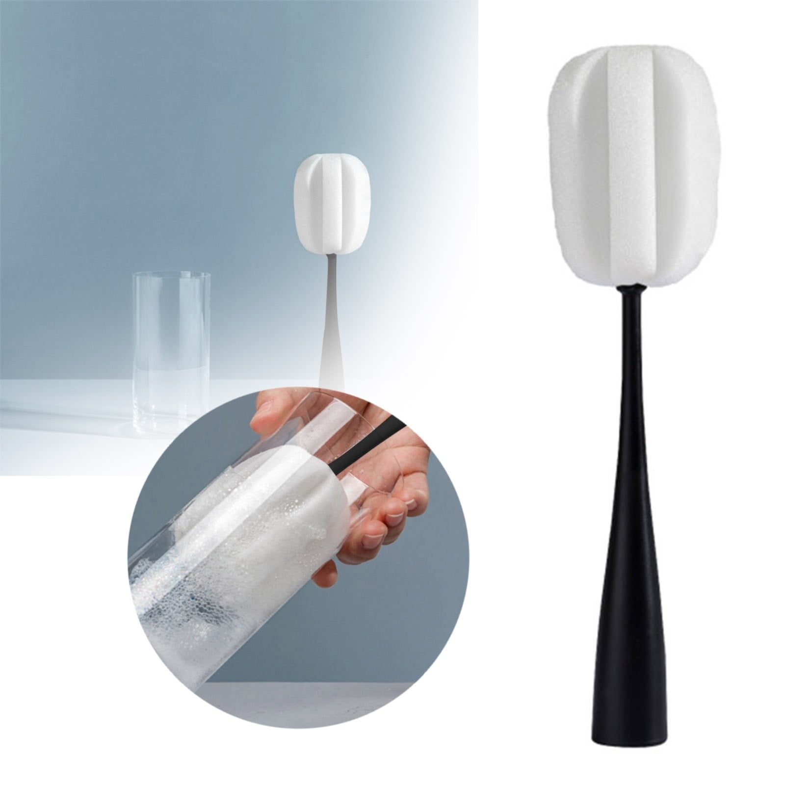 Kitchen Handle Sponge Brush Bottle Cup Glass Washing Cleaning Cleaner ...