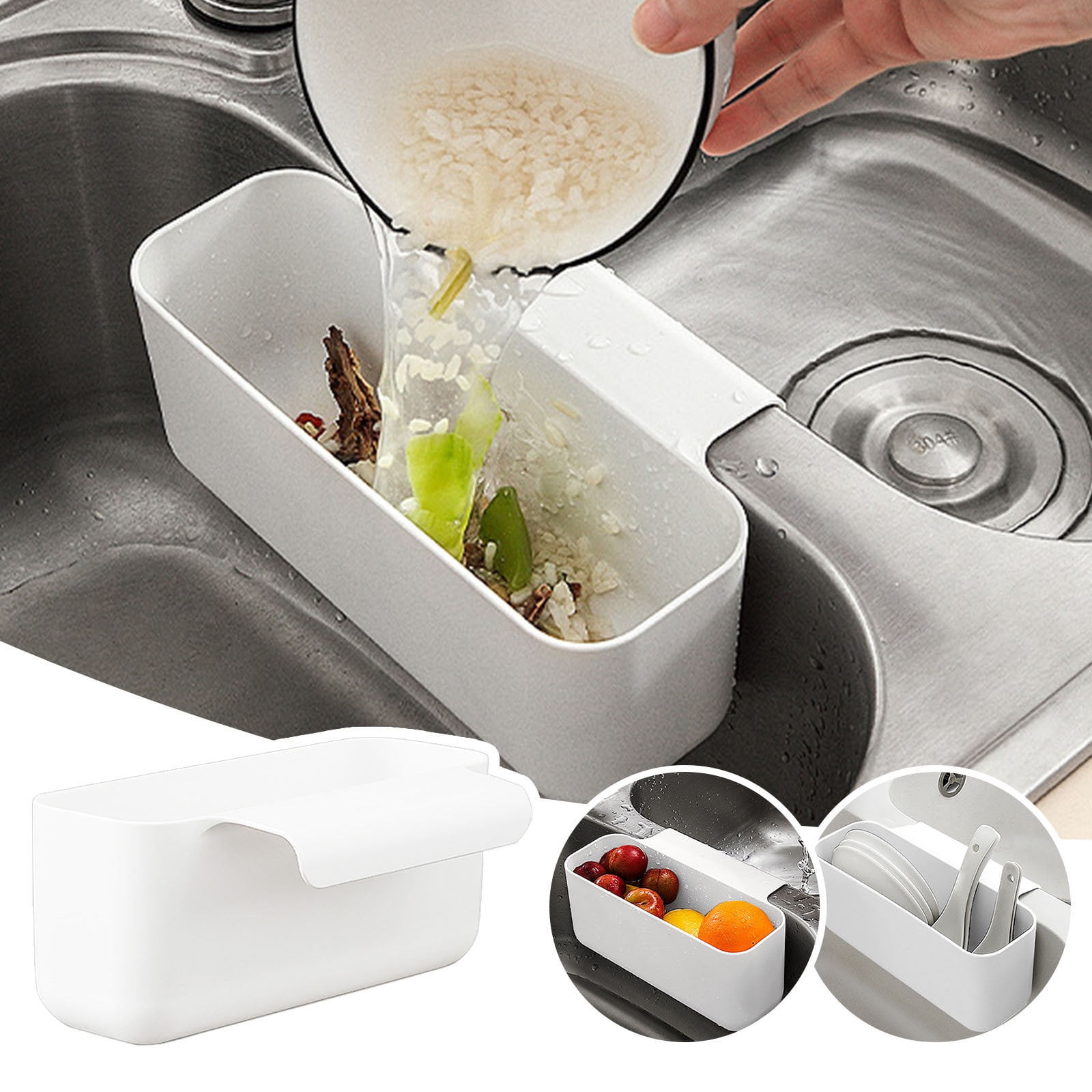 Kitchen Hanging Empty Drain Basket Sink Dishwashing Leftovers Filter ...