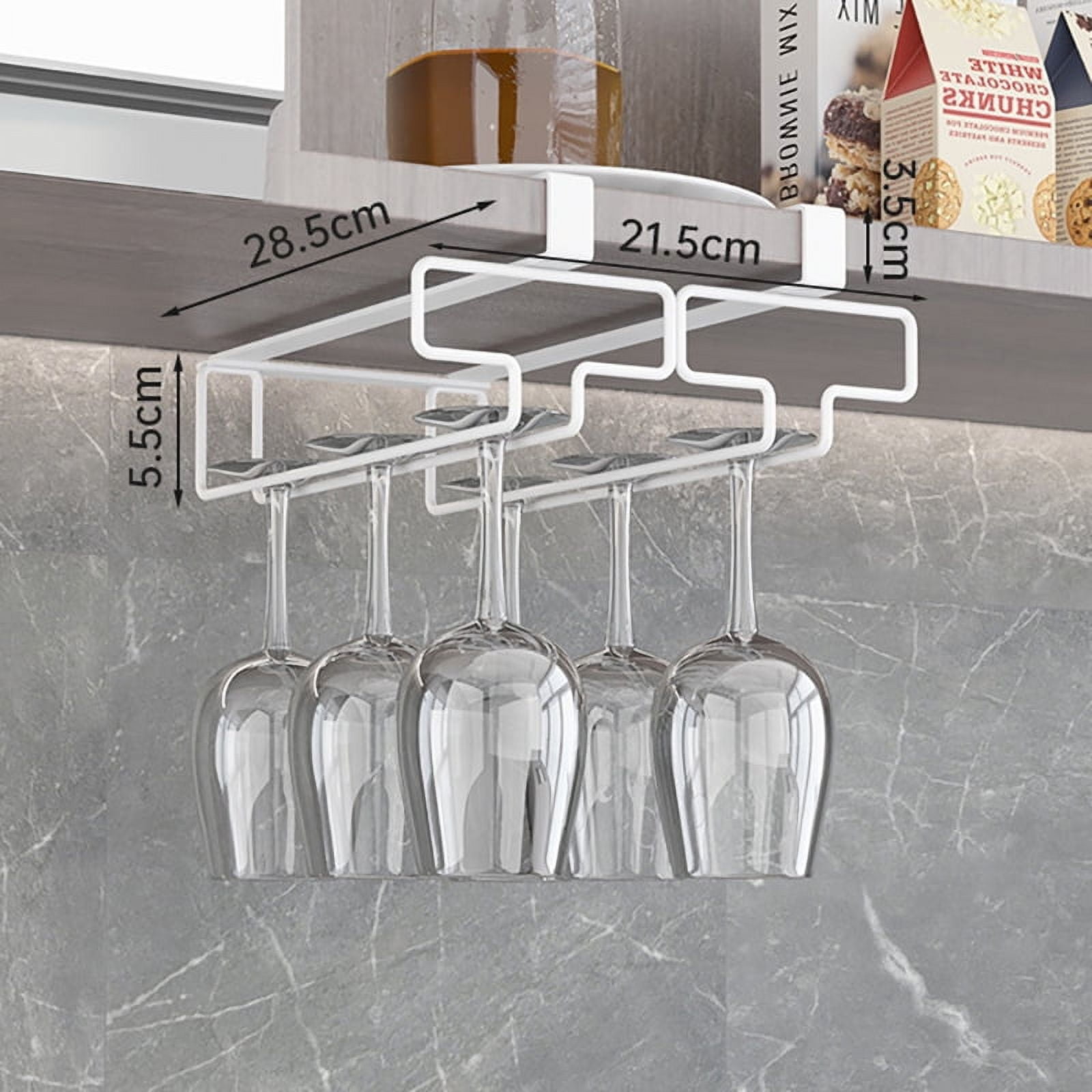 Kitchen Hanging Organizer Rack with Hook Under Cabinet Paper Towel ...