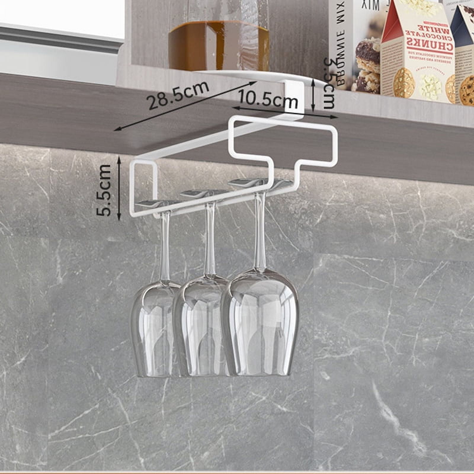 Kitchen Hanging Organizer Rack with Hook Under Cabinet Paper Towel ...