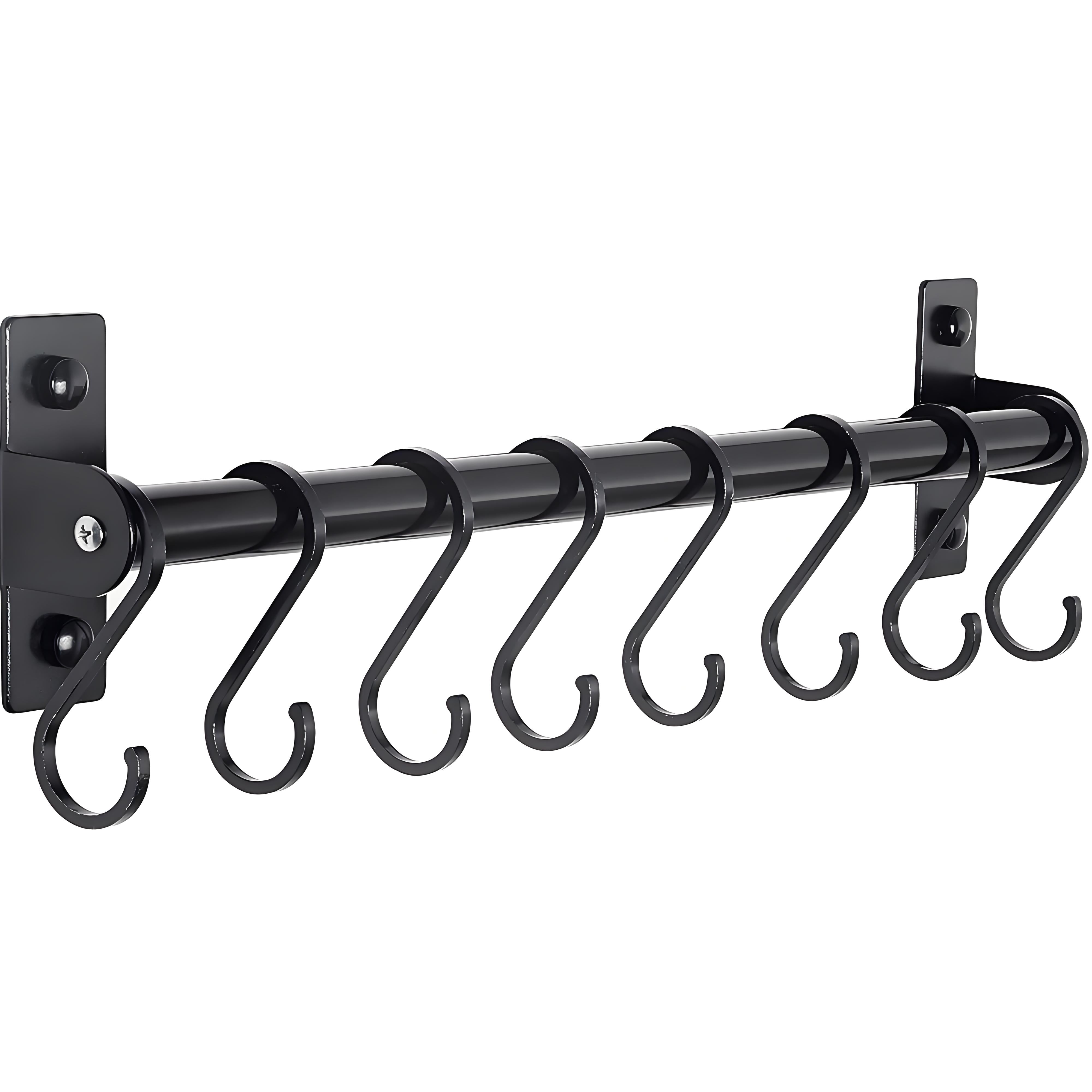 Kitchen Hanging Rod Pot Rack, Domaci 19.7 inch Kitchen Wall Mounted Pan ...