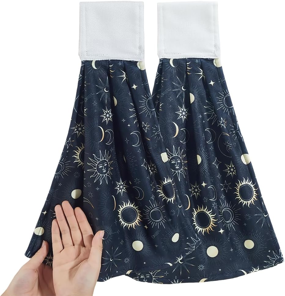 Kitchen Hanging Towels Set of 2 Absorbent Hand Tie Towels Tea Bar ...