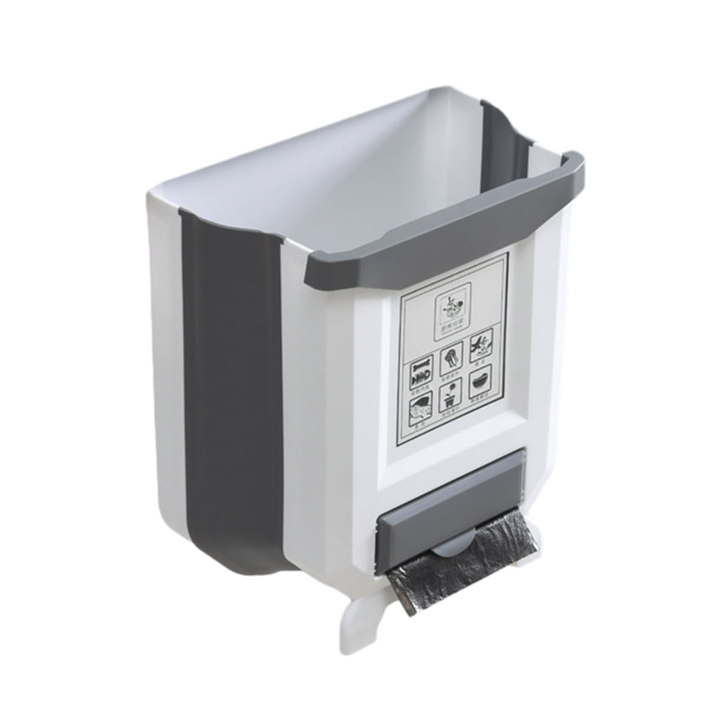 Kitchen Hanging Trash Can Counter Rubbish Bin Foldable Waste Bin ...