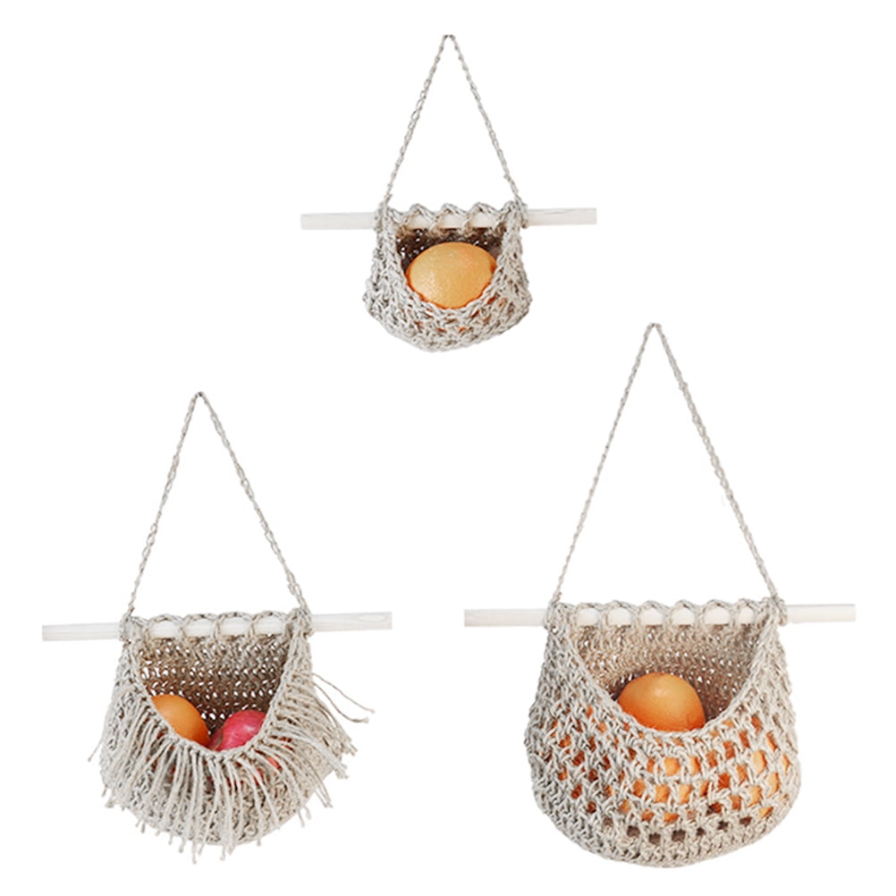 Kitchen Hanging Vegetable Basket Home Woven Fruit Basket Wall Basket ...