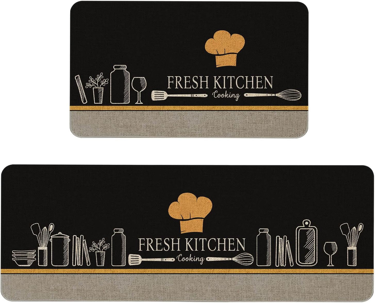 The Kitchen is The Heart of The Home Kitchen Mats Set of 2, Non-Slip ...