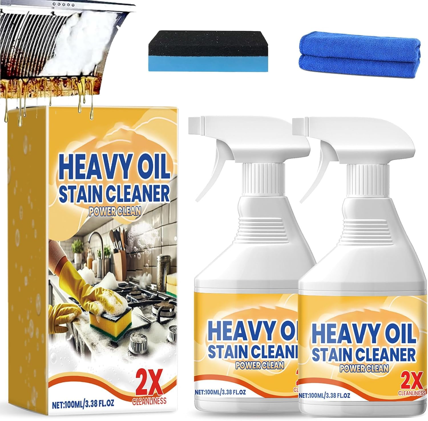 Kitchen Heavy Duty Cleaner, All-Purpose Oil Stain Cleaner,Kitchen Oil ...